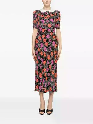 NISSA Floral Print Midi Dress