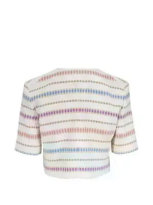 Veronica Beard Striped Cropped Jacket
