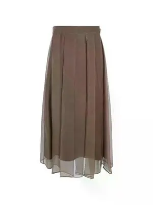 Brunello Cucinelli Silk Chiffon Maxi Skirt
