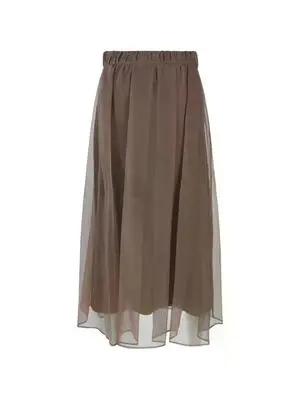 Brunello Cucinelli Silk Chiffon Maxi Skirt
