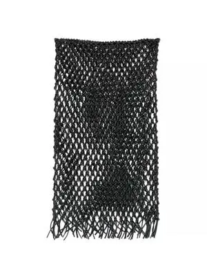 THE FRANKIE SHOP Nelaya Macramé Leather Midi Skirt
