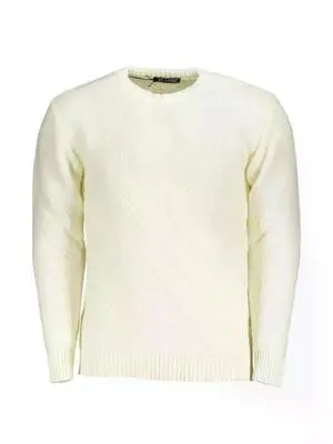 U.S. Grand Diamond-pattern Knit Crew Neck Sweater - Neutrals