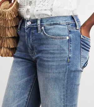 7 For All Mankind Dojo Slim Illusion Flared Jeans - Blue