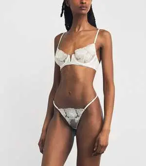 Kiki De Montparnasse Lace Fleurs Veloutées Thong