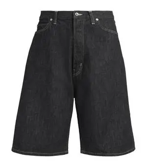 Studio Nicholson Wide-leg Denim Shorts - Black