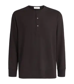 Studio Nicholson Wool Henley T-shirt - Black