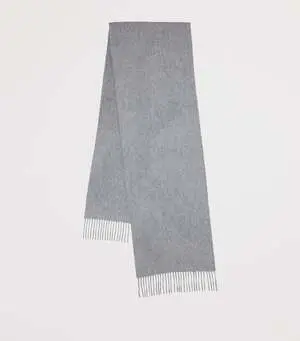 Mulberry Cashmere Fringed Scarf - Grey