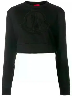 Moncler Sheer Logo Patch Sweatshirt - Black