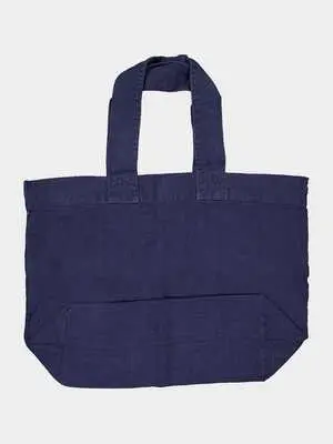 CHARVET ÉDITIONS Navy Linen Escapade Bag