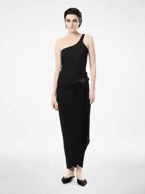TOM FORD Silk Blend Rib Jersey One-shoulder Top - Black
