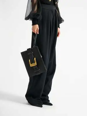 Balmain Anthem Smooth Leather Clutch - Black