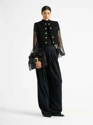 Balmain Anthem Smooth Leather Clutch - Black
