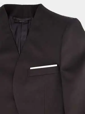 TOM FORD Collarless Wool Silk Panama Jacket