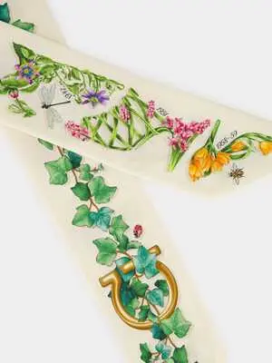 FERRAGAMO Silk Mini Bandeau With Eden Shoes Print - Multicolour