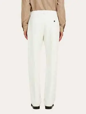 FERRAGAMO Tailored Cotton Cashmere Twill Trousers