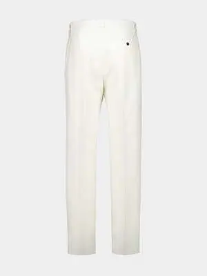 FERRAGAMO Tailored Cotton Cashmere Twill Trousers