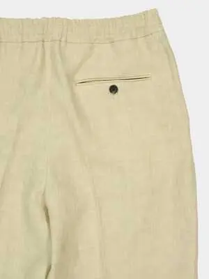 FERRAGAMO Stone Linen Tailored Jogger Pants - Beige