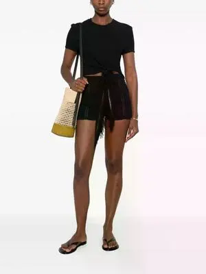 Nanushka Mariel Ruched-front Crop Top - Black