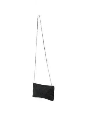 Benedetta Bruzziches Crystal-embellished Mesh Clutch - Black