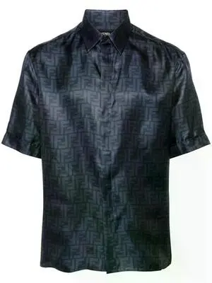 Fendi Ff Silk Shirt - Blue