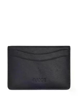 GANNI Bou Heart-stud Cardholder - Black