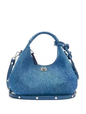 GANNI Stud-embellished Denim Tote Bag - Blue