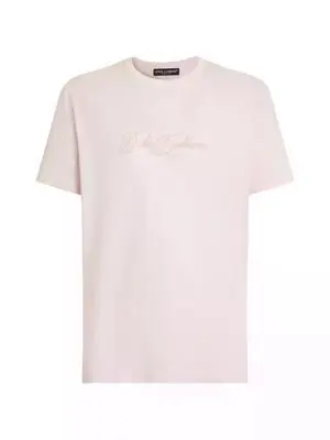 Dolce & Gabbana Cotton T-shirt With Dg Embroidery - Pink