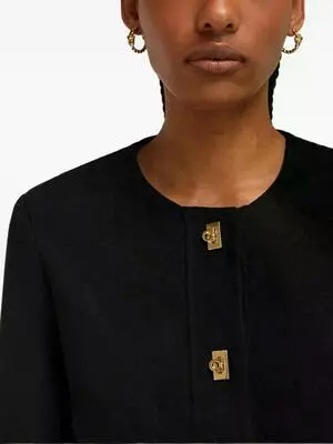FERRAGAMO Cropped Wool And Cashmere Jacket With Gancio Buckle Buttons