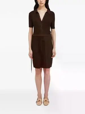 FERRAGAMO Ribbed Knit Polo Dress