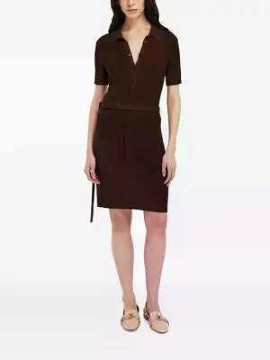 FERRAGAMO Ribbed Knit Polo Dress