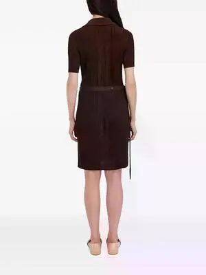 FERRAGAMO Ribbed Knit Polo Dress