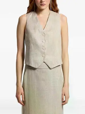 Peserico Herringbone Pattern Waistcoat