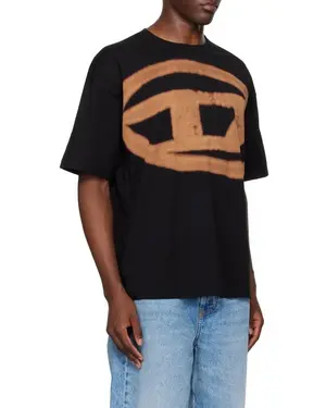 DIESEL® Oval D Logo Bleached Crewneck T-shirt
