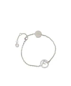 Fendi Palladium-colored 'f Is Logo Bracelet - Silver