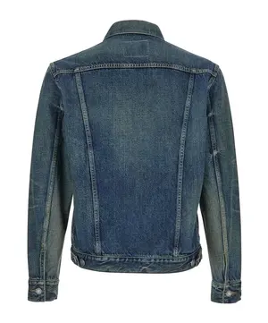 Saint Laurent Buttoned Long-sleeved Denim Jacket