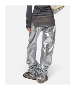 Attico Metallic Logo Patch Jeans