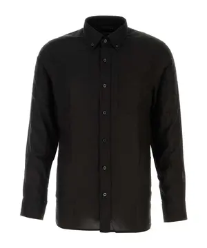 TOM FORD Button Slim Fit Shirt - Black