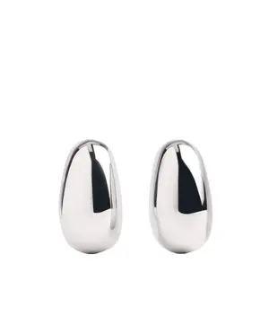 Jacquemus Curvo Oval Earrings In -tone Brass - Silver