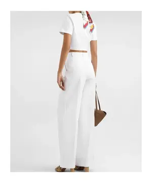 Dolce & Gabbana Cropped T-shirt In Cotton-silk Blend - White