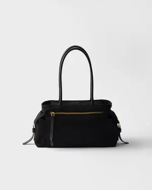 Prada Medium Re-nylon And Leather Tote Bag - Black
