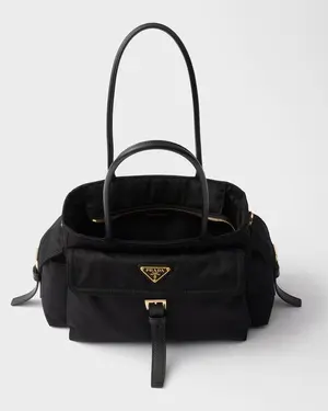 Prada Medium Re-nylon And Leather Tote Bag - Black