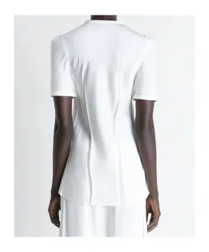 LEMAIRE Short-sleeve Pleated Tie-neck Top