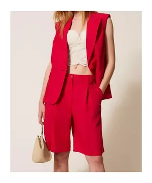 TWINSET Pleated Relaxed Fit Shorts