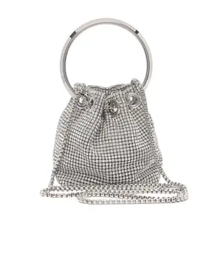 JIMMY CHOO Embellished Drawstring Bucket Bag