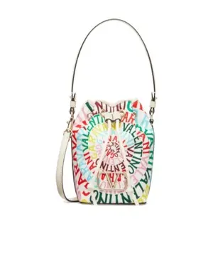 Valentino Garavani Escape Ring Printed Bucket Shoulder Bag