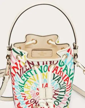 Valentino Garavani Escape Ring Printed Bucket Shoulder Bag