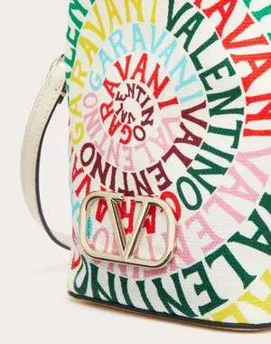 Valentino Garavani Escape Ring Printed Bucket Shoulder Bag