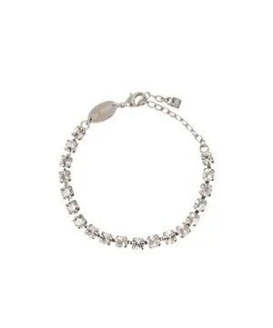 Dsquared2 Crystal-embellished Logo Charm Bracelet - Gray