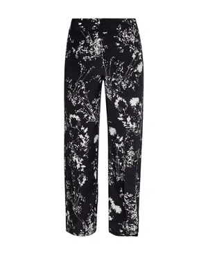 Victoria Beckham Floral Printed High Waist Wide Leg Trousers - No