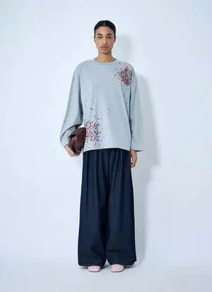 Dries Van Noten Embellished Cotton Jersey Top